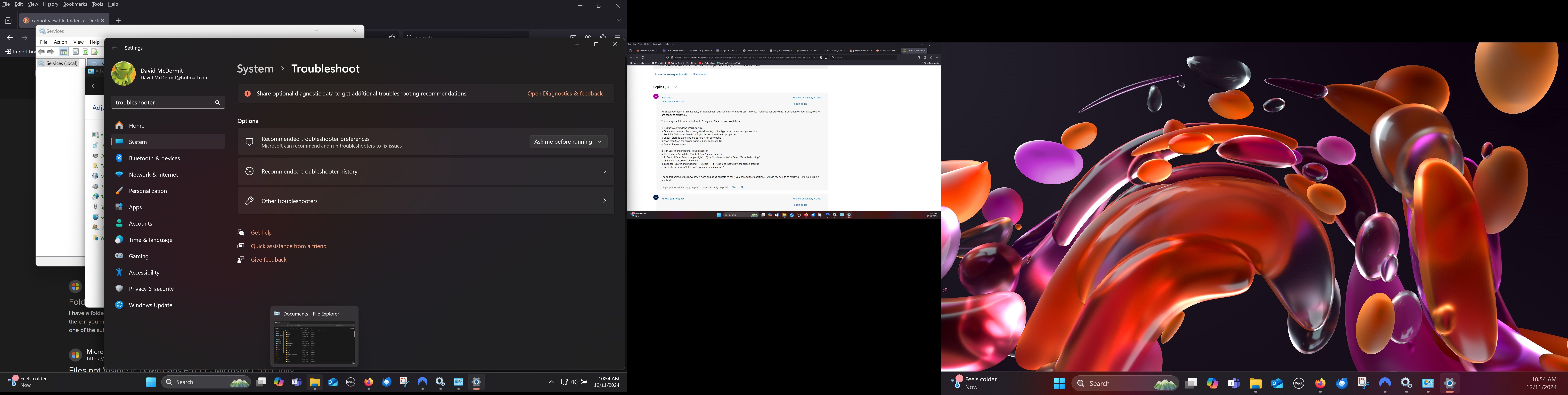 File explorer folder only viewable in taskbar - Microsoft Q&A