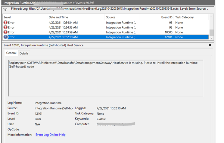 SHIR - Registry path DataManagementGateway HostService is missing ... SHIR - Registry path DataManagementGateway HostService is missing ...