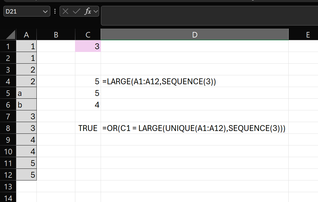 Excel formula help needed: identifying if a value is the top 10 value within a range of numeric ...