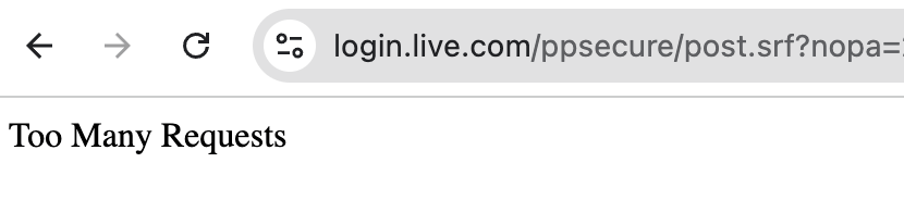 Too Many Request Prompt and Unable To Log-In - Microsoft Q&A