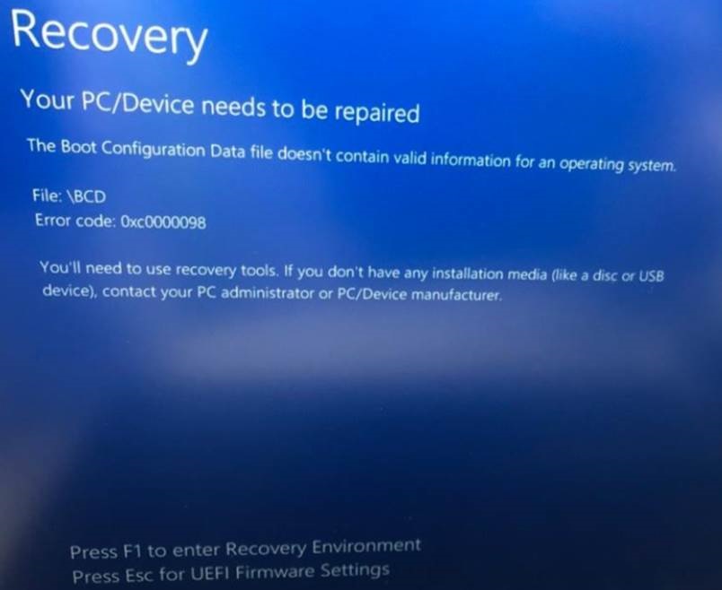 Recovery key not found - Microsoft Q&A