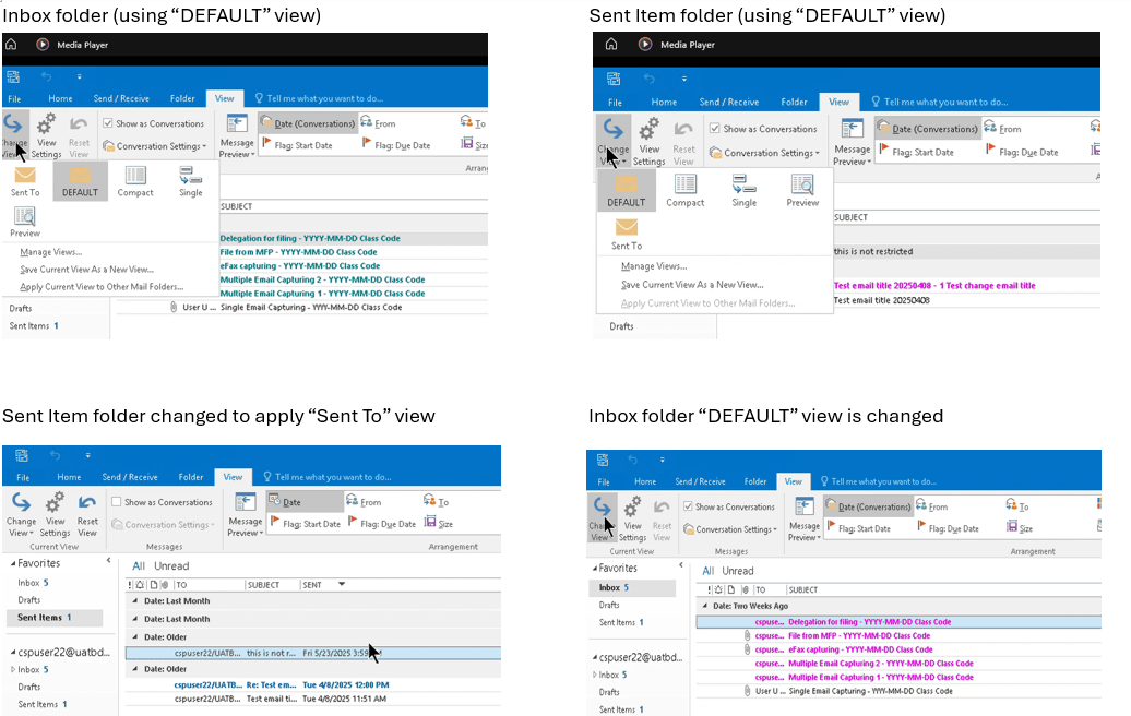 Outlook Issue: Inbox View Settings Change When Updating Sent Items View ...