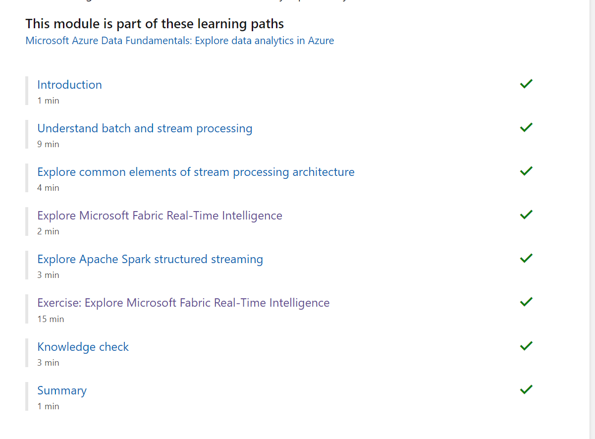 Explore fundamentals of real-time analytics - Microsoft Q&A