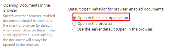 Opening SharePoint files on local apps by default - Microsoft Q&A