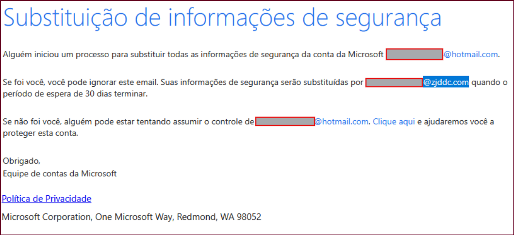 Estão tentando mudar o @hotmail.com do meu email. - Microsoft Q&A