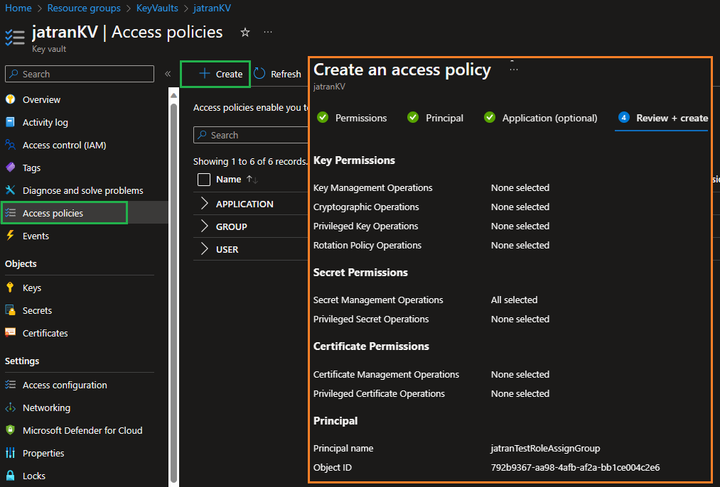 Granting KeyVault Full Secret permission? - Microsoft Q&A