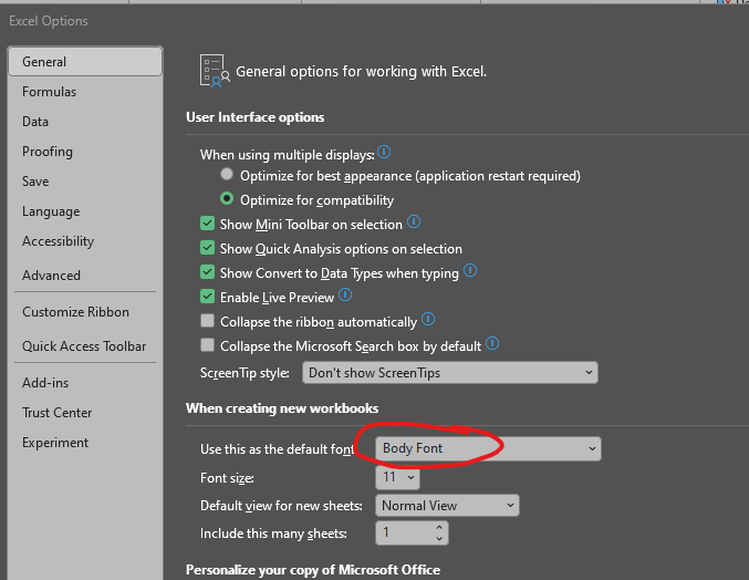 Excel Formula Bar Font Change - Microsoft Q&A