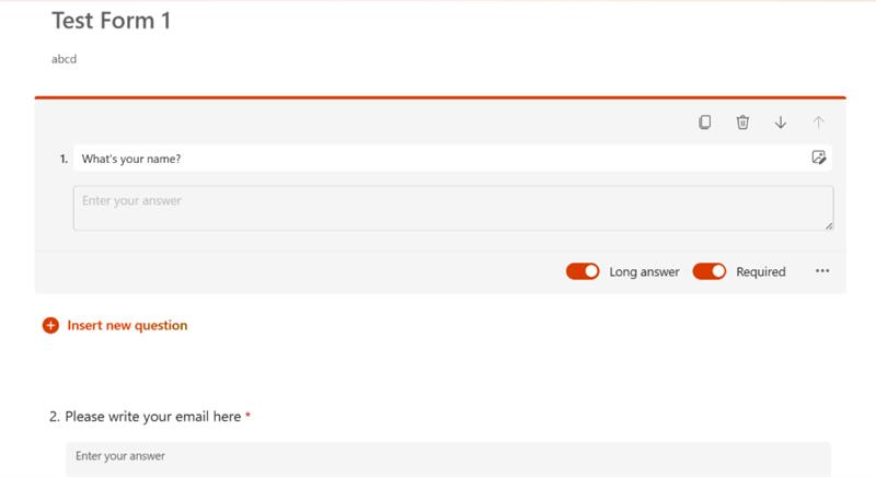 Microsoft forms link: - Microsoft Q&A