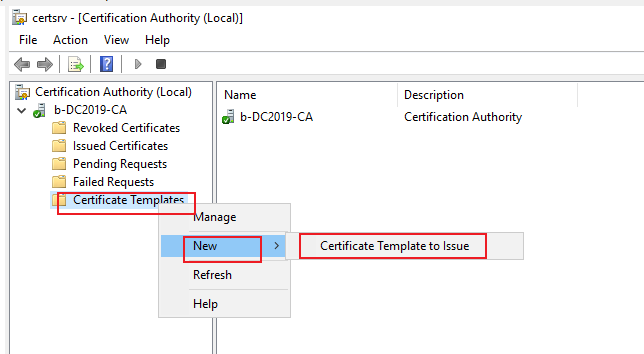 Apply the certificate template to all servers in the AD domain ...