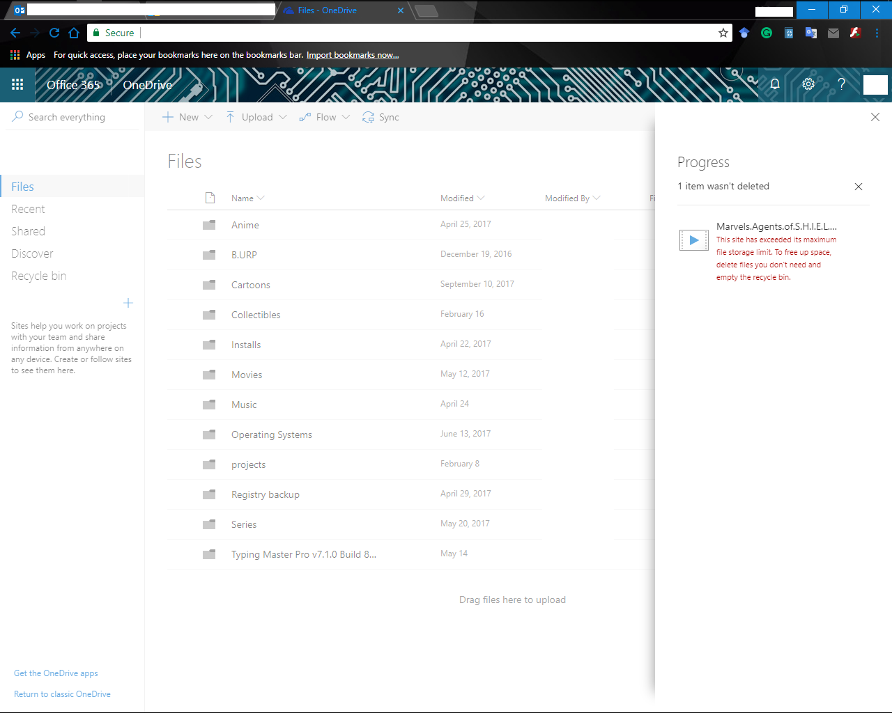 Onedrive storage full, can not delete files - Microsoft Q&A