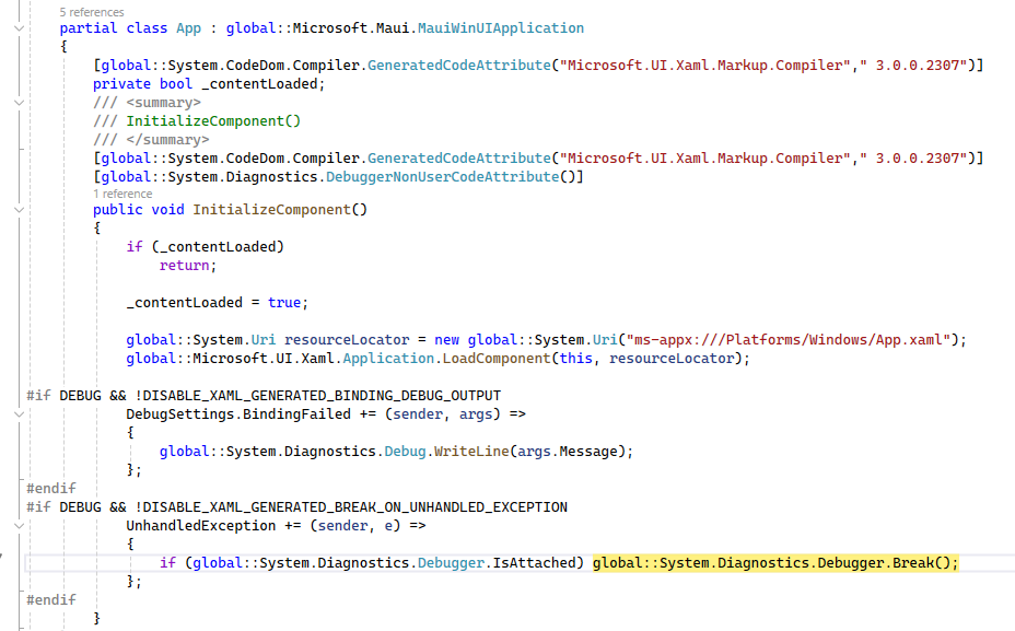 Not sure what is the cause but in VS Maui project converted to dot.net ...