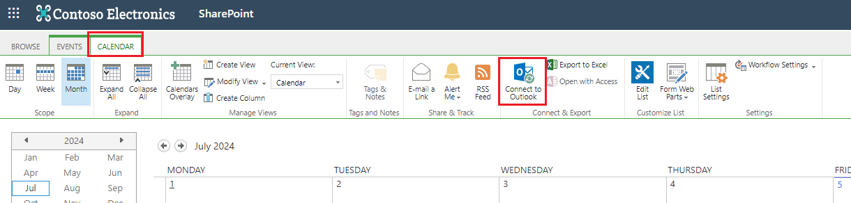 adding sharepoint calendar events to personal outlook calendar ...