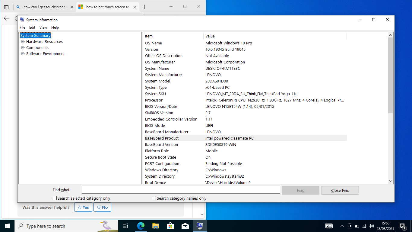 how to get touch screen to work again. - Microsoft Q&A
