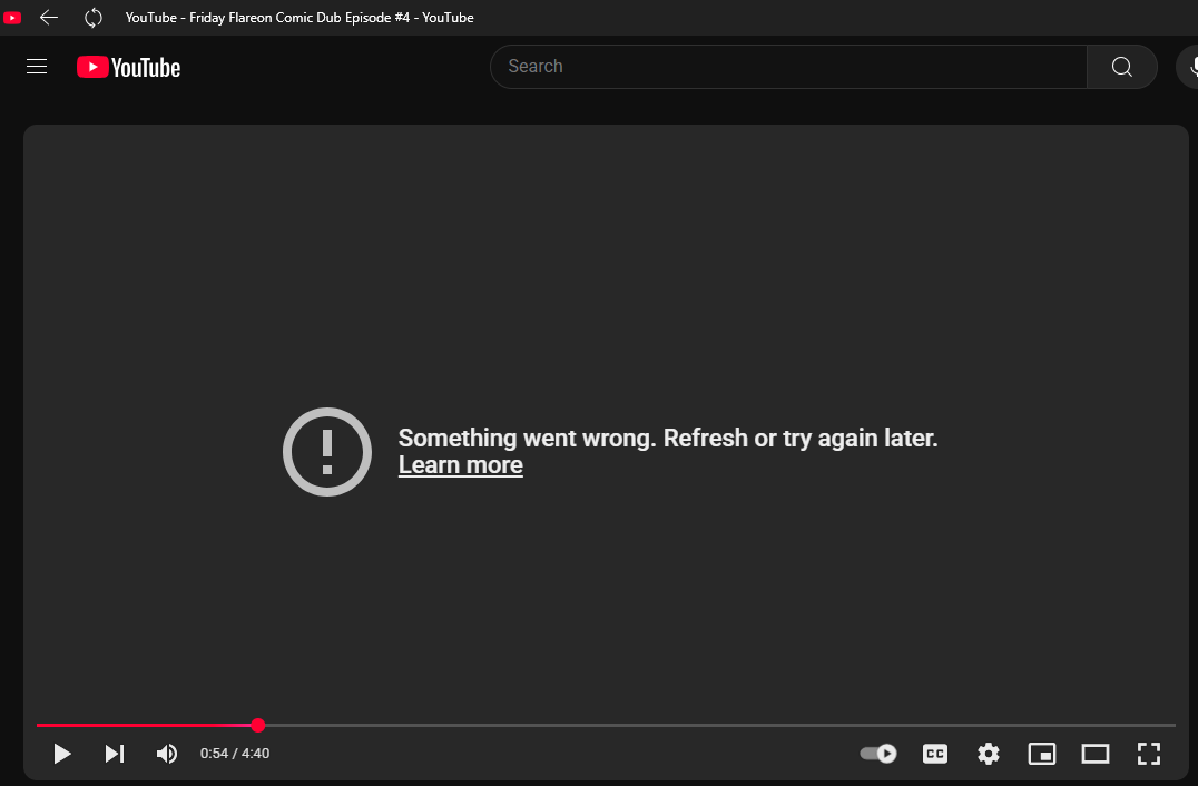 youtube loading bar is stuck - Microsoft Q&A