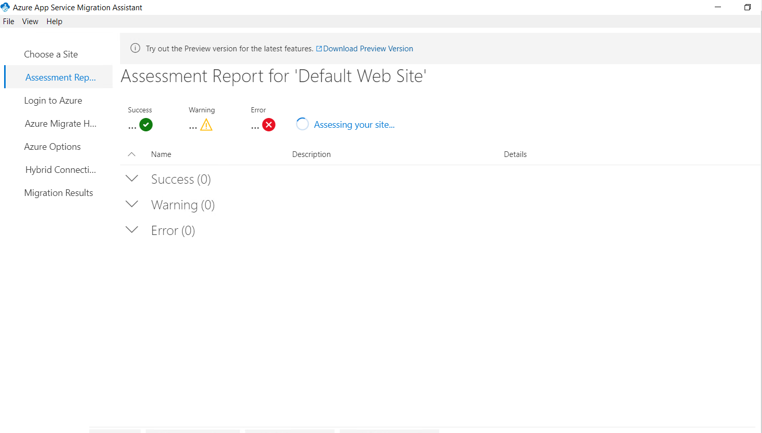 Problem With Azure Migrate My Assistant Assement For Database And App Service Dont Finish