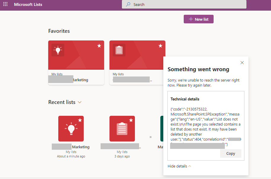 Can't acces a List in Microsoft Lists!!!! - Microsoft Q&A