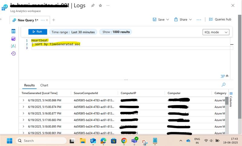 Monitor Logs view from start Time to end Time. - Microsoft Q&A