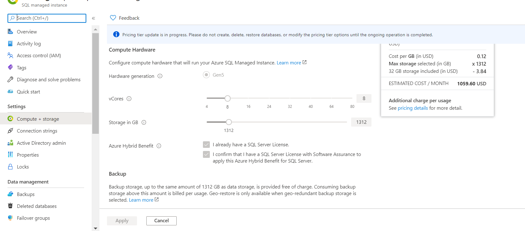 Azure sql managed instance provision - Microsoft Q&A