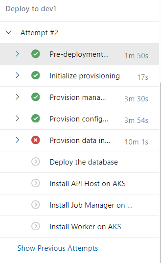 Show previous attempt making devops page got stucked - Microsoft Q&A