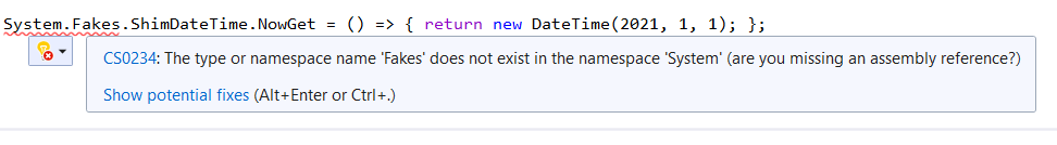 The Type Or Namespace Name Fakes Does Not Exist In The Namespace System Are You Missing An
