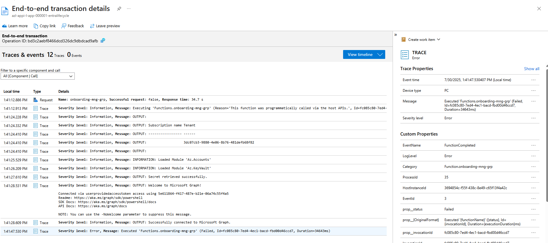 Get-MgSiteListItem does not work on Azure Function app based on flex consumption - Microsoft Q&A