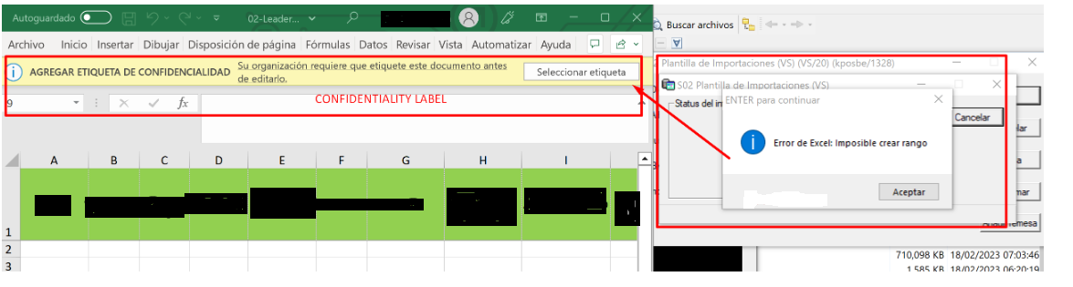 Problems generating reports in excel due to the sensitivity labels ...