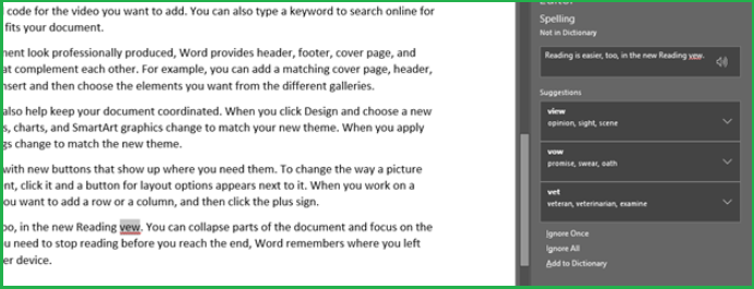 What is keyboard shortcut for Spelling > Ignore All? - Microsoft Q&A