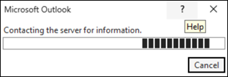Why am I getting "Contacting the server for information" On outlook ...