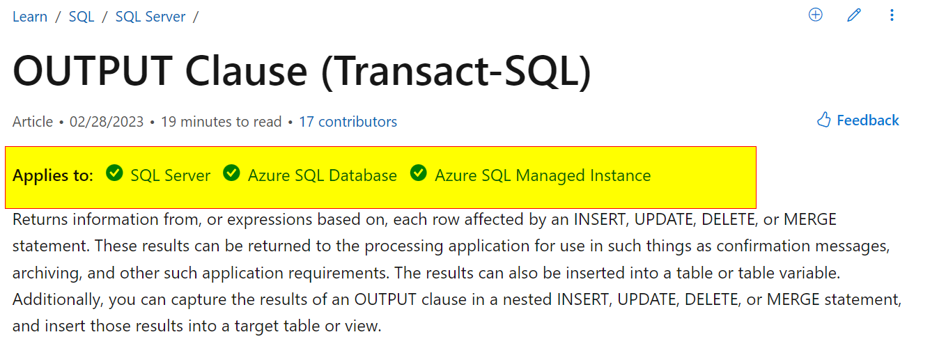 Output Clause Is Not Working With Merge Statement In Synapse Microsoft Qanda
