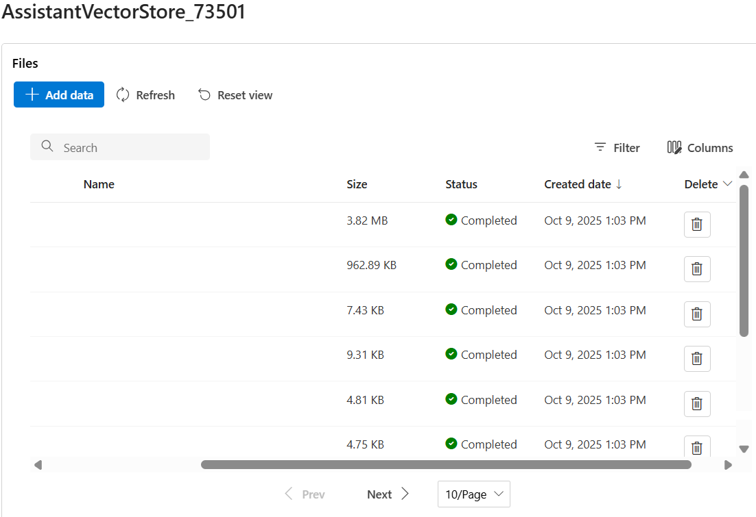 Azure OpenAI - Adding file to vector store stuck in Progress ...