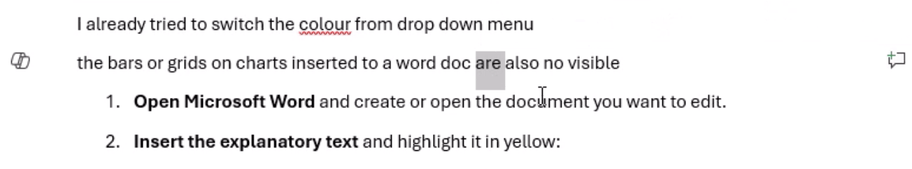 "Insert New Comment" bubble / icon shows when highlighting text ...