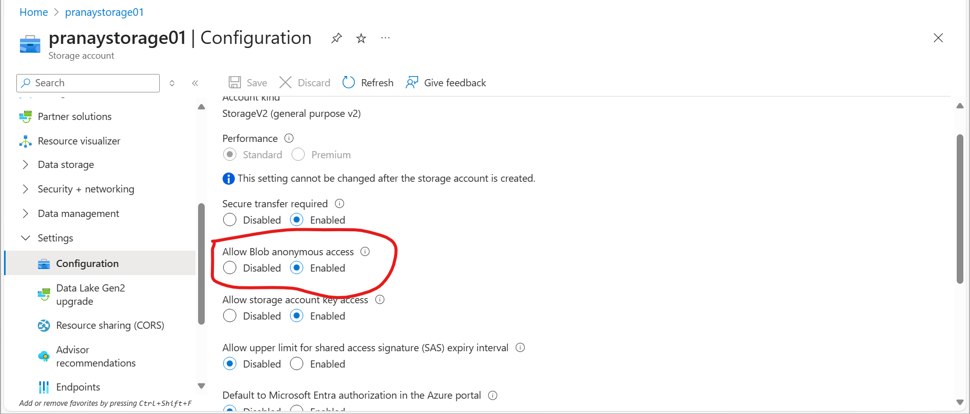 Configuring Azure Blob Storage for Persistent Public Read Access - Microsoft Q&A