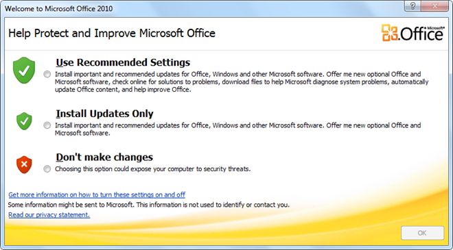 Office 2013 Silent Install - Enable "Use Recommended Settings" on ...