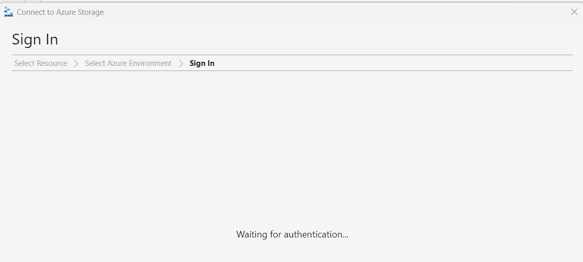 Unable to log into Azure storage explorer. Authentication page is not ...