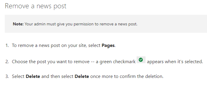 Deleting News posts in SharePoint - Microsoft Q&A