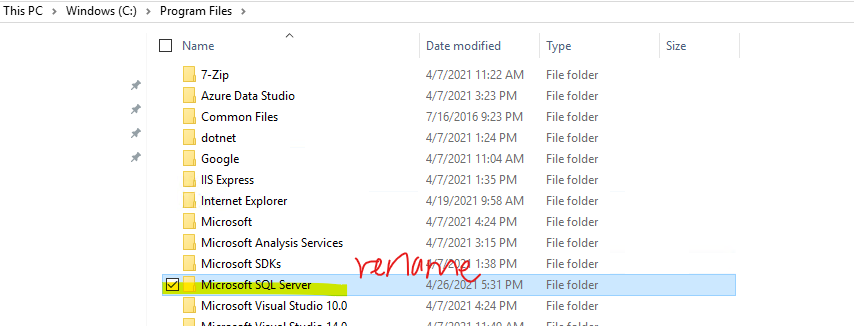uninstalling sql server2019 - Microsoft Q&A