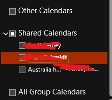 All group calendar box tick box can be seen in the pane but it will not ...