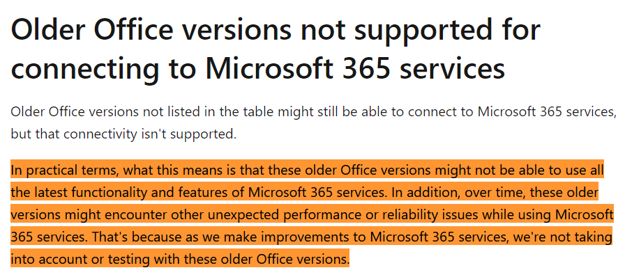 Will all builds of outlook 2016 and 2019 connecting to exchange online not be supported in Oct ...