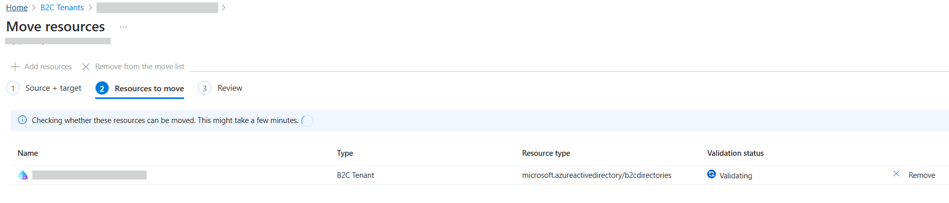 Moving Azure AD B2C Tenant resource - Microsoft Q&A
