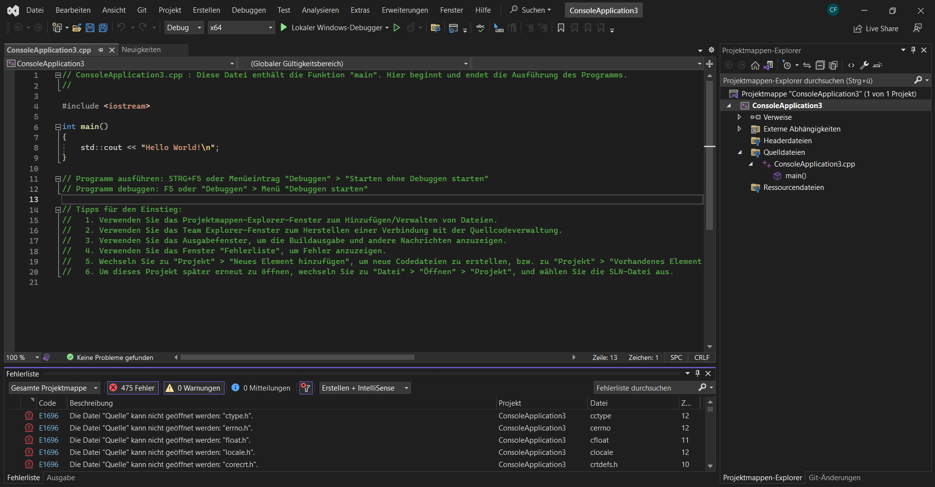 How Can I Create A Working C File In Which The Compiler Outputs A Simple Hello World Without