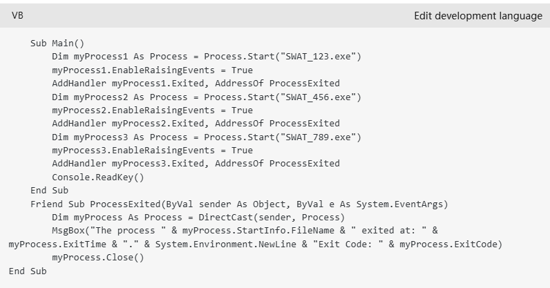 如何从 VB.Net Core 执行多个特定的可执行文件 - Microsoft Q&A