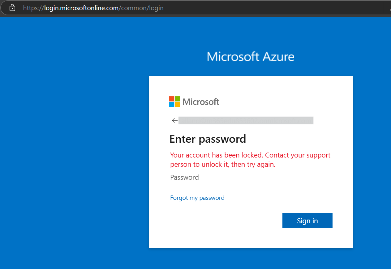 azure login locked - Microsoft Q&A