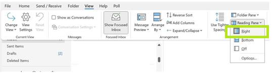 Why does the reading pane in Outlook now open at the bottom when I ...