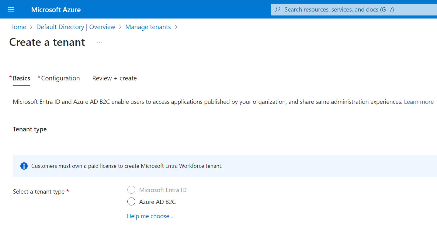 Create a new Tenant in Microsoft Azure - Microsoft Q&A Create a new Tenant in Microsoft Azure - Microsoft Q&A