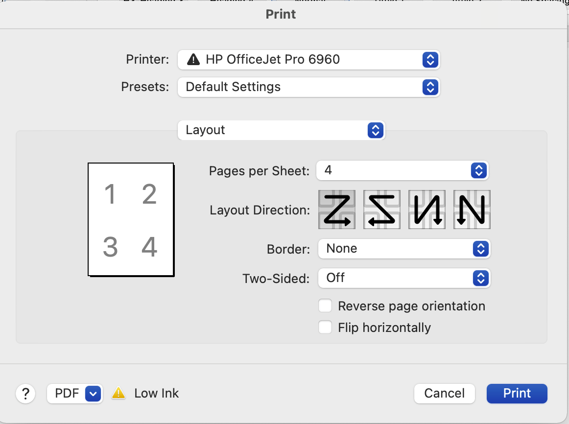 Print "Pages per sheet" not working - Microsoft Q&A