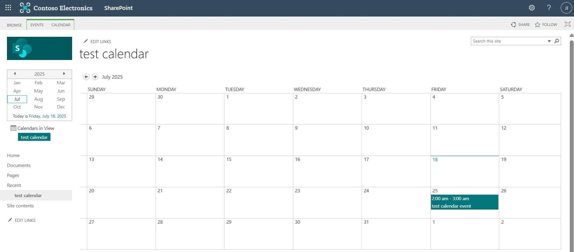 SharePoint website calendar - Microsoft Q&A