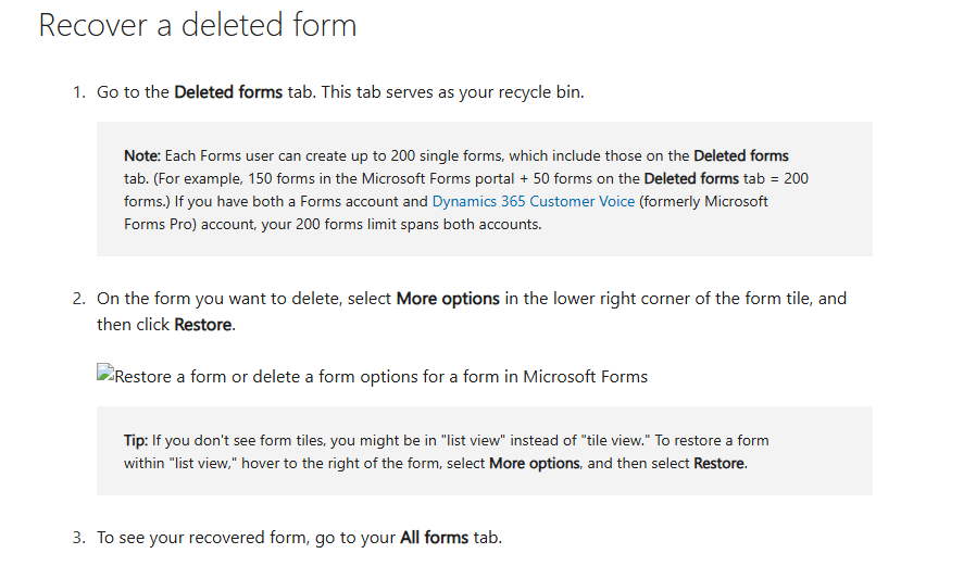 A Microsoft Form that has been completed many times and has valuable ...