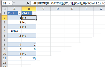 Structured References and MATCH function - Microsoft Q&A