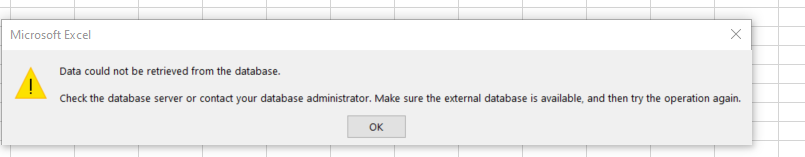 Getting An Error When Connecting To Ssas Multidimensional Cube From Excel But No Error From 7699