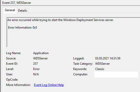 WDS dons't start when Multicast Option set to "Optain IP address from ...